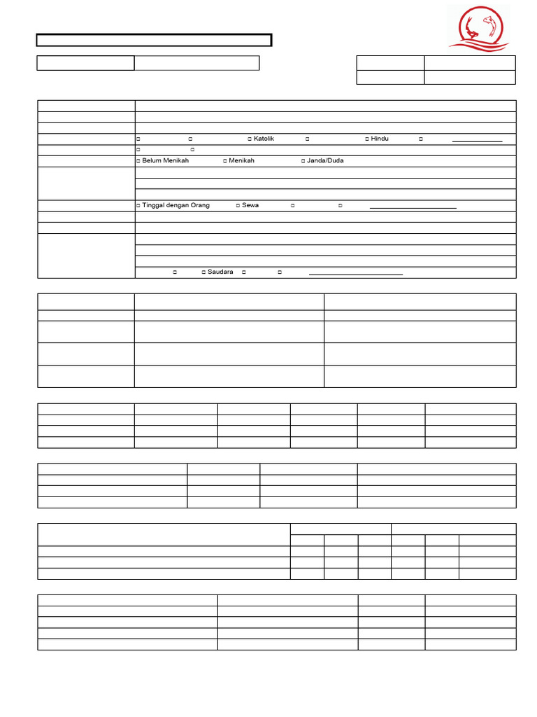 Personal Data Form PT Surya Lintas Pasifik | PDF