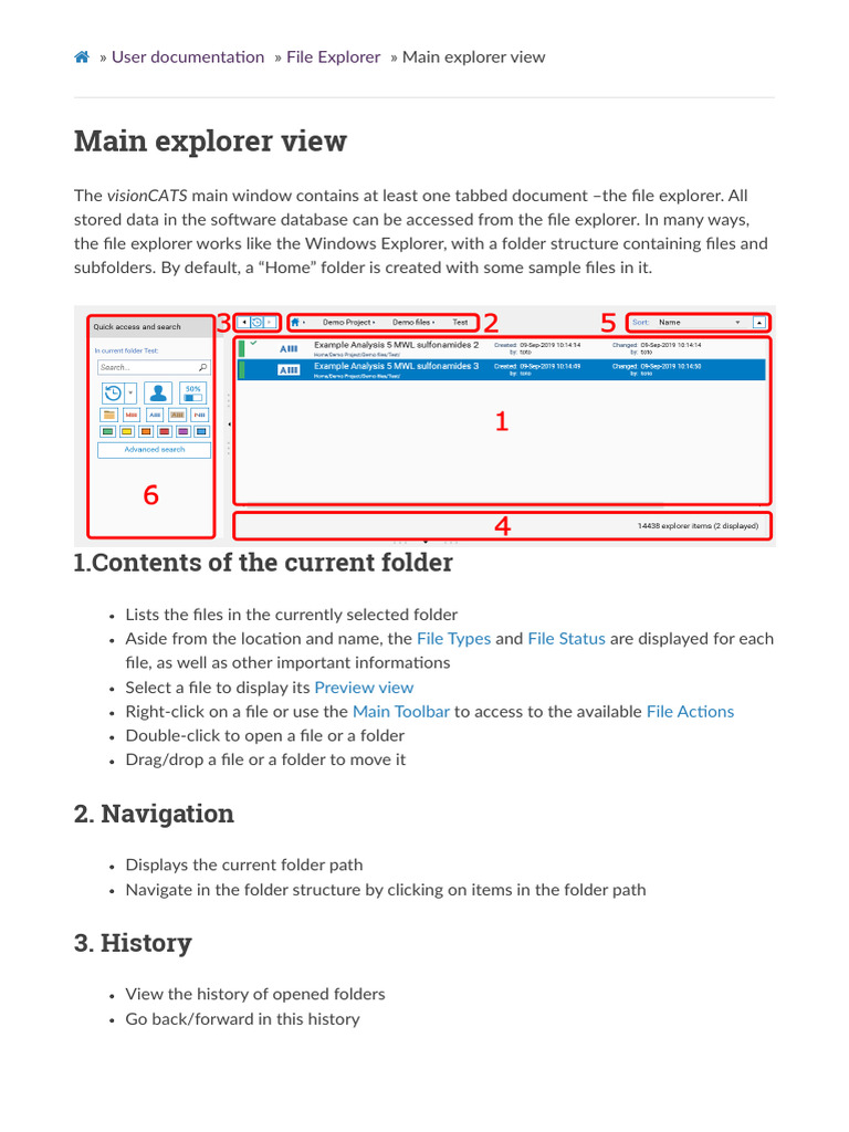 Main Explorer View - visionCATS 3.1 Documentation - 6 | PDF | Computer File | System Software