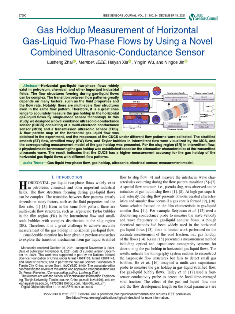 Gas Holdup Measurement of Horizontal Gas-Liquid Two-Phase Flows by Using a Novel Combined ...