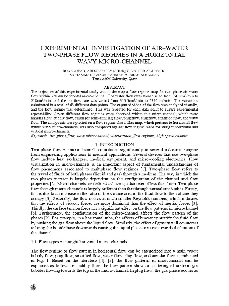 Experimental Investigation of Air-Water | PDF | Flow Measurement | Force