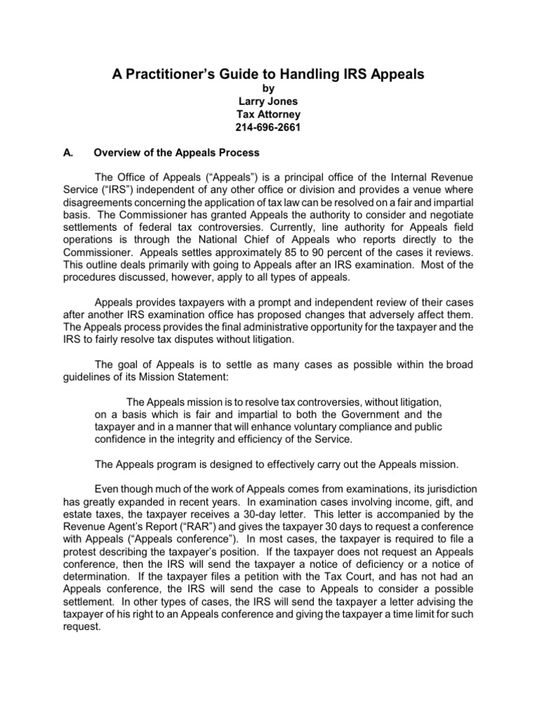 05_Appeals_Final | PDF | Internal Revenue Service | United States Tax Court