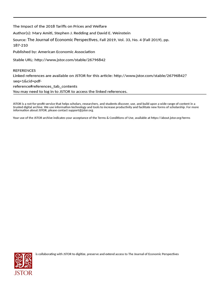 Amiti Impact2018Tariffs 2019 | PDF | Supply (Economics) | Tariff