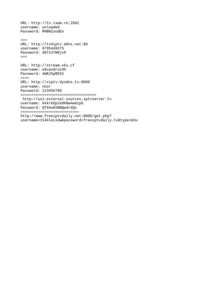 IPTV Access Credentials | PDF