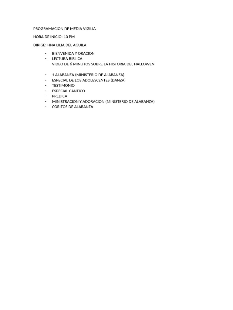 Programacion de Media Vigilia | PDF