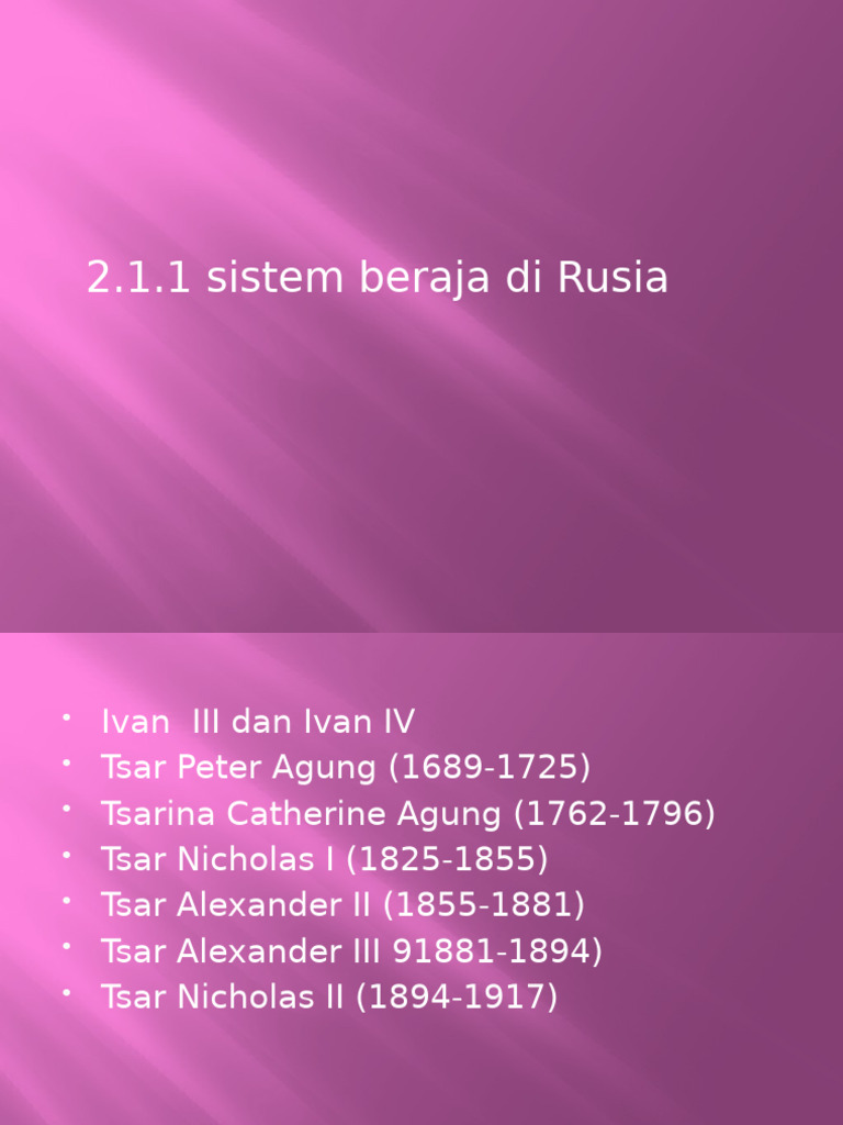 2.1.1 Peranan Raja Di Rusia | PDF