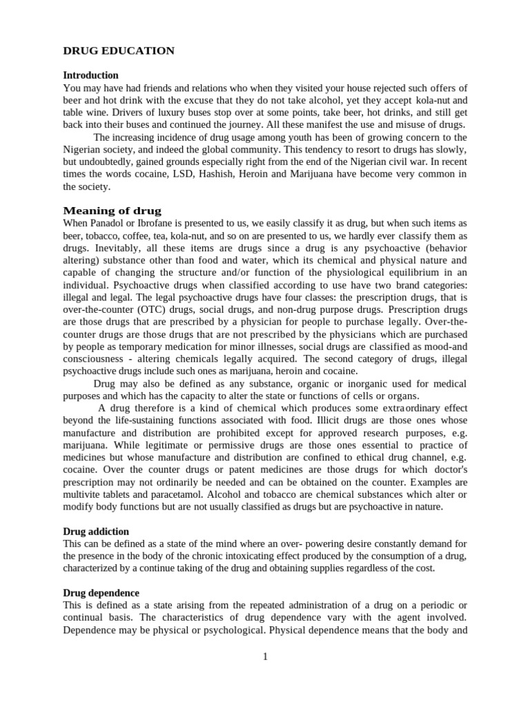 Drug Education Ug Fce Ok | PDF | Stimulant | Alcoholic Beverages