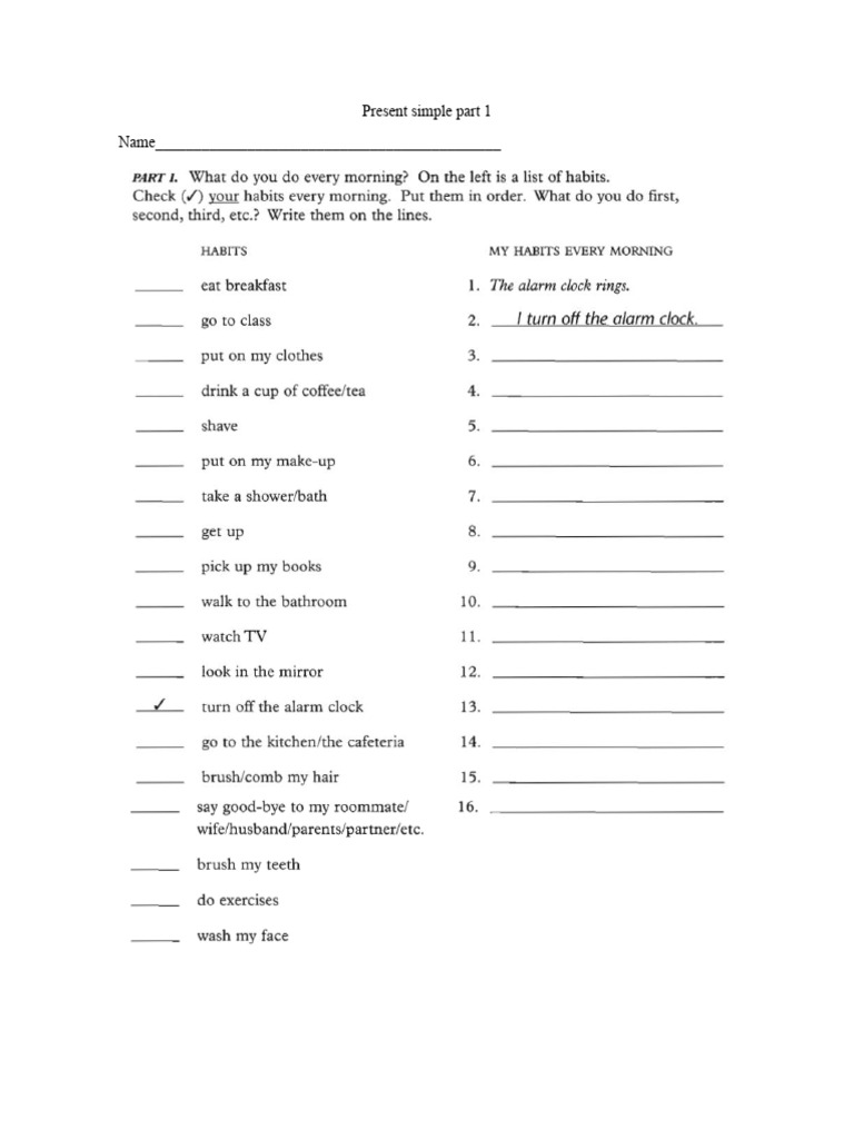 Present Simple Part 1 | PDF