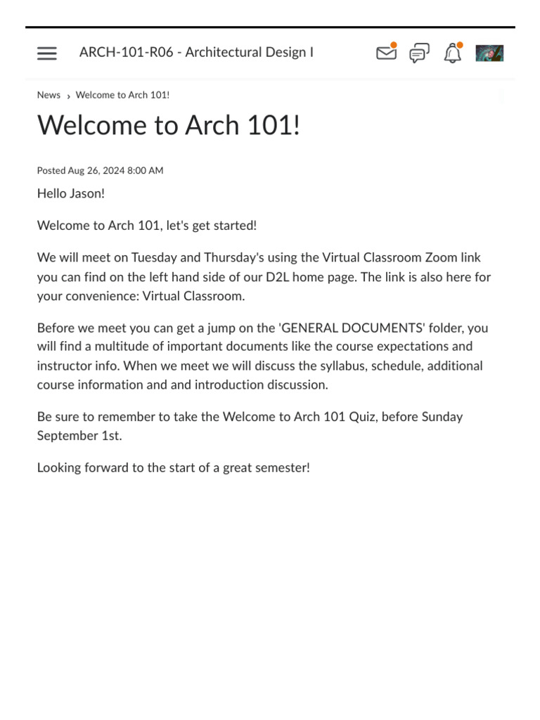 Welcome To Arch 101! - ARCH-101-R06 - Architectural Design I | PDF