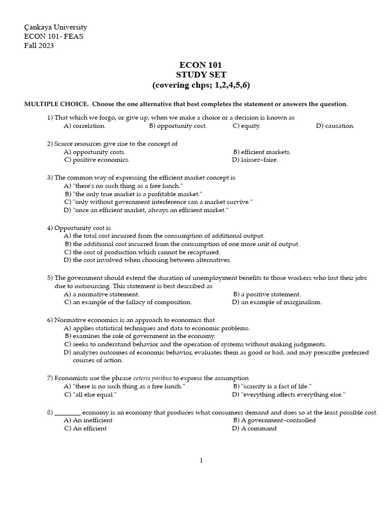 ECON 101 Study Guide | PDF | Price Elasticity Of Demand | Elasticity ...