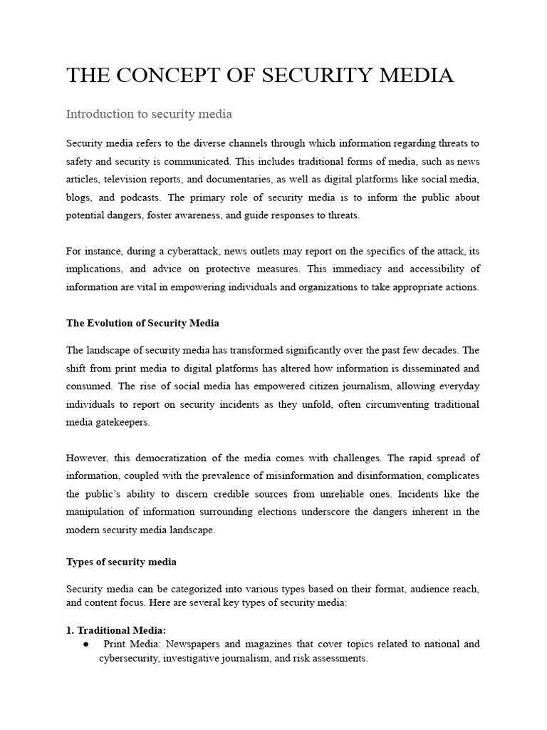 The Concept of Security Media | PDF | Computer Security | Security