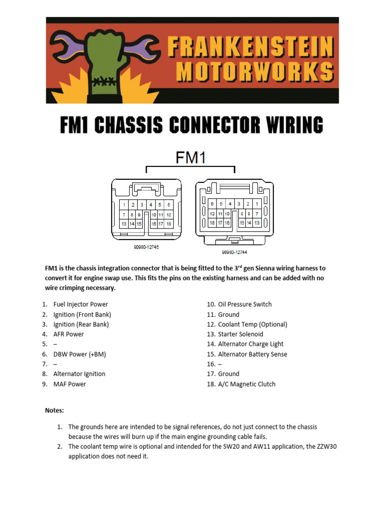 FM1 Connector Wiring 2grfe Siena 2009-2014 | PDF | Electrical Connector | Manufactured Goods