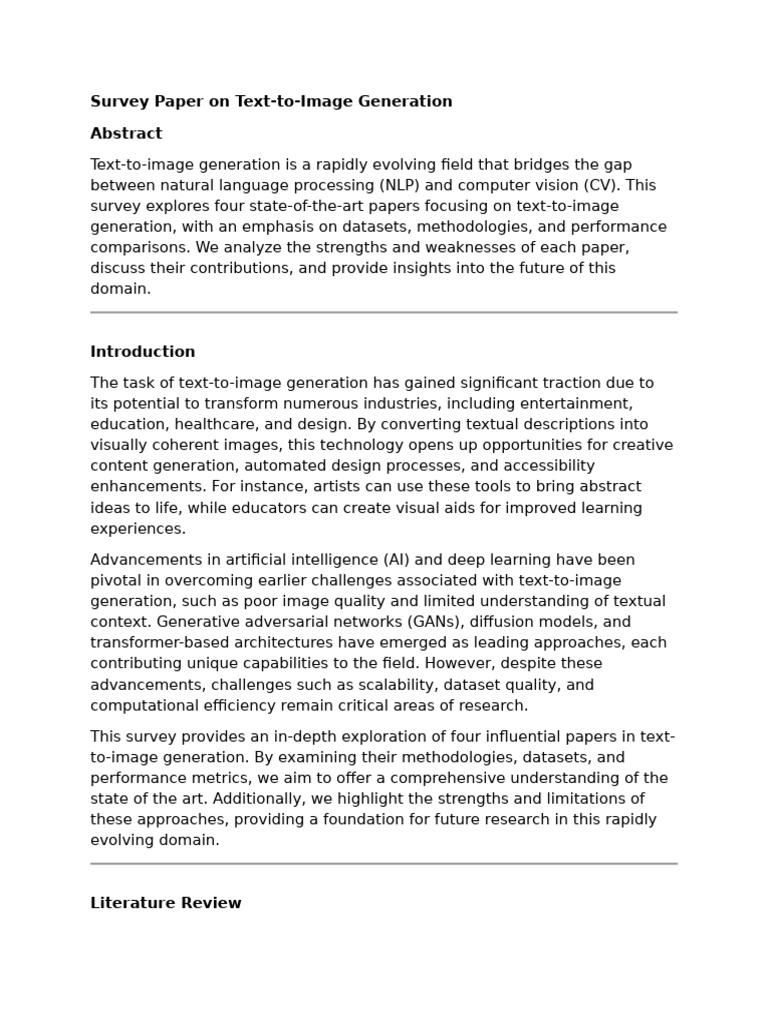 Survey Paper On Text-to-Image Generation | PDF | Artificial ...