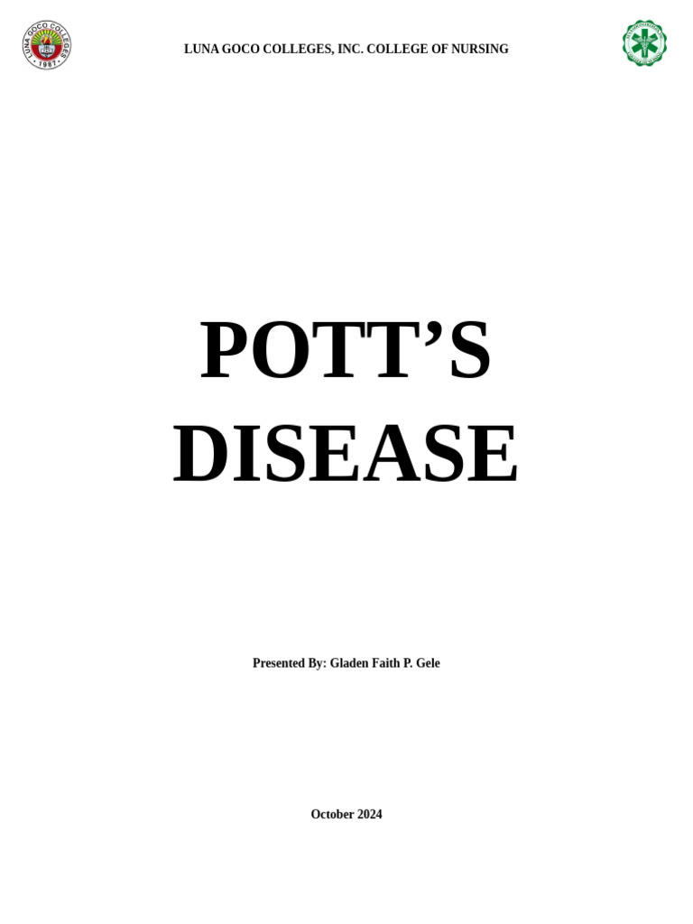 Potts Disease Case Study | PDF | Tuberculosis | Back Pain
