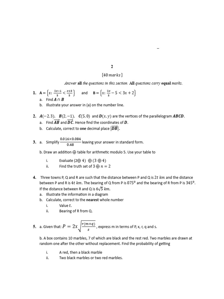 Core Maths Form 2. Last | PDF | Mathematics | Science Education