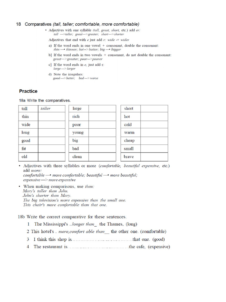 Comparative and Superlative Adjectives | PDF