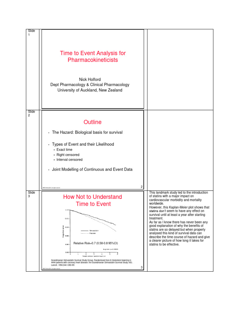 Time To Event Analysis For Pharmacokinet | PDF | Pharmacokinetics | Statin