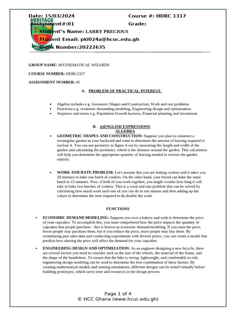 hdrc1317_Larry_mathematical wizards_assignment01 | PDF | Geometry ...