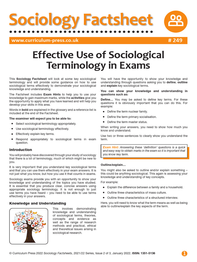 Mastering Sociological Terminology for Exams | PDF | Sociology | Knowledge