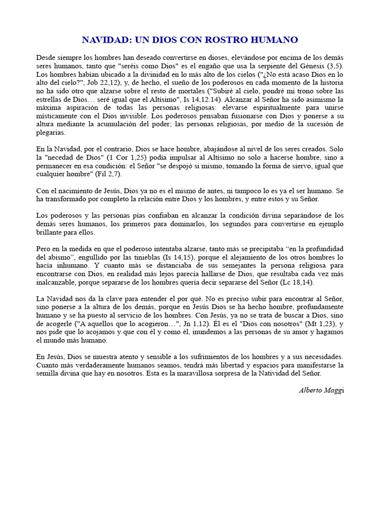 Dios Humano: La Navidad Transformadora | PDF | Dios | Jesús
