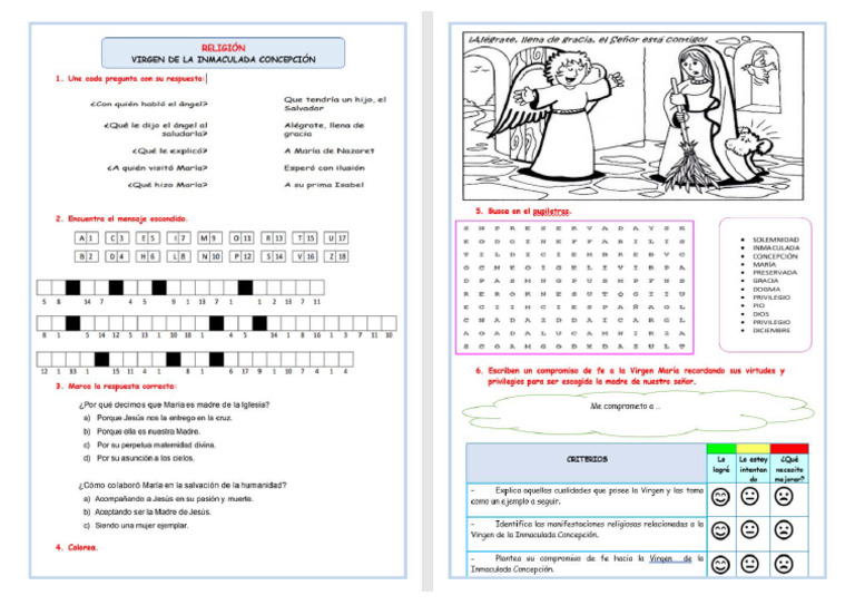 Relig Ficha Mart 3 Inmaculada Concepción | PDF