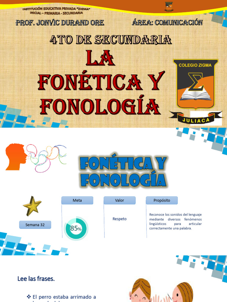La Fonética y Fonología 4to Sec | PDF | Fonema | Fonología