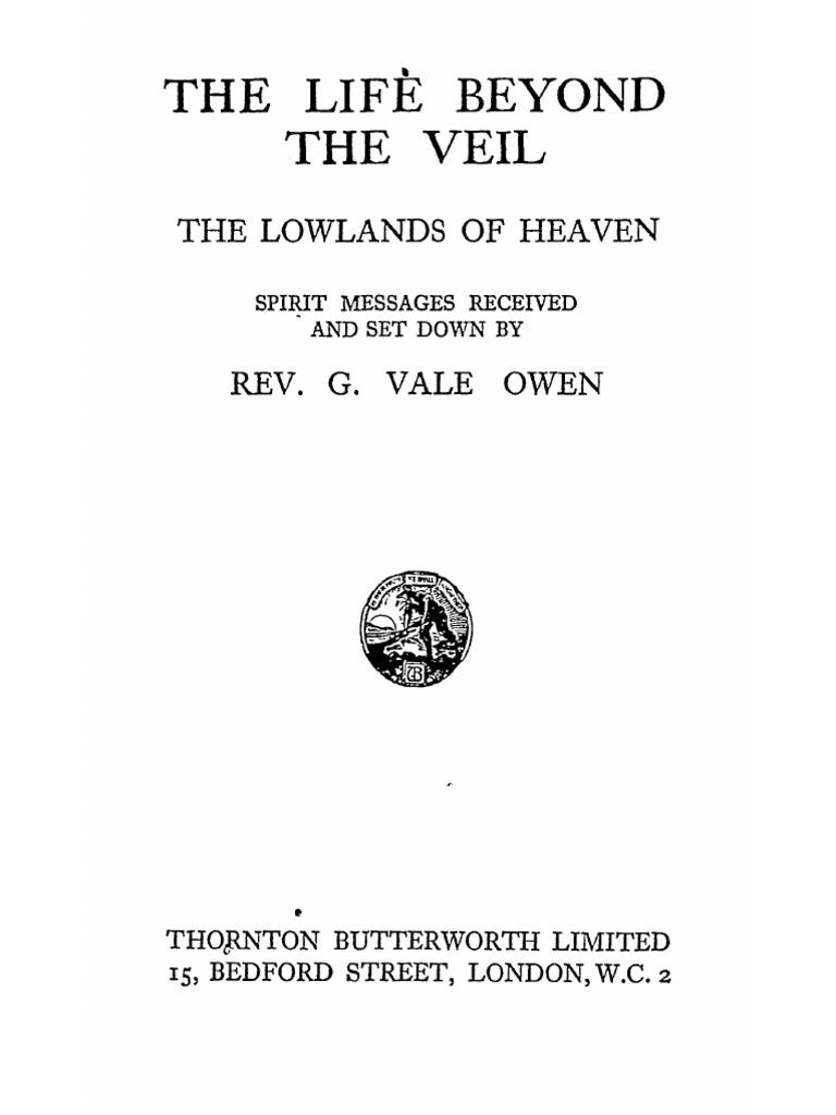 Vale Owen - The Life Beyond The Veil. Vol 1. The Lowlands of Heaven ...
