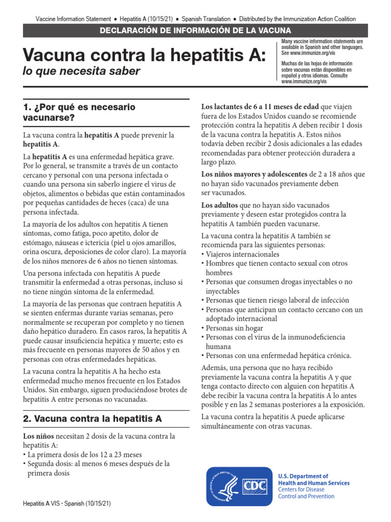 Spanish Hepatitis A | PDF | Hepatitis | Vacunas