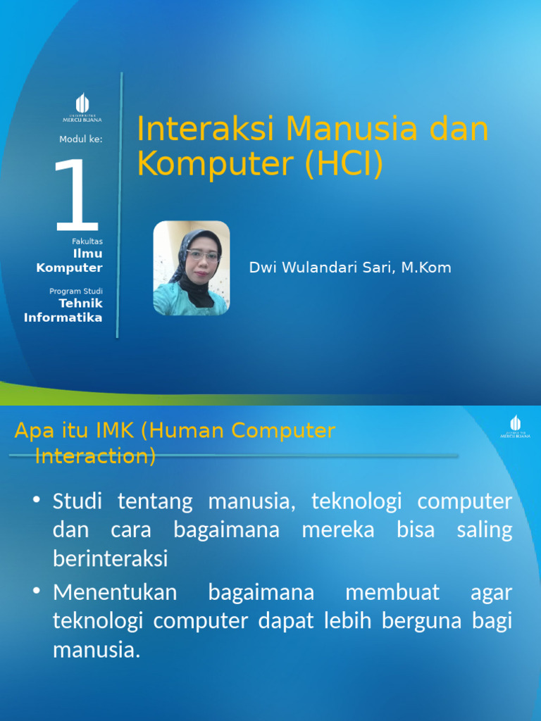 IMK Pertemuan1 | PDF