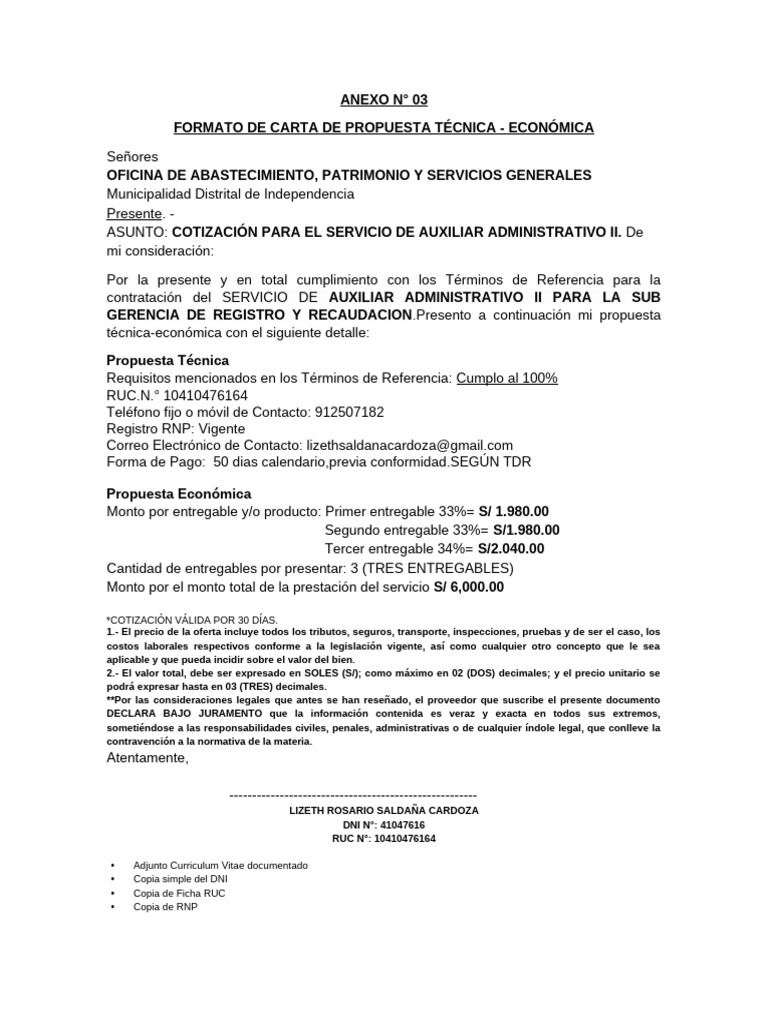 ANEXOS 2024 - COTIZACION (Anexos 3, 4, 5, 6, 7) F | PDF | Bancos | Documento de identidad