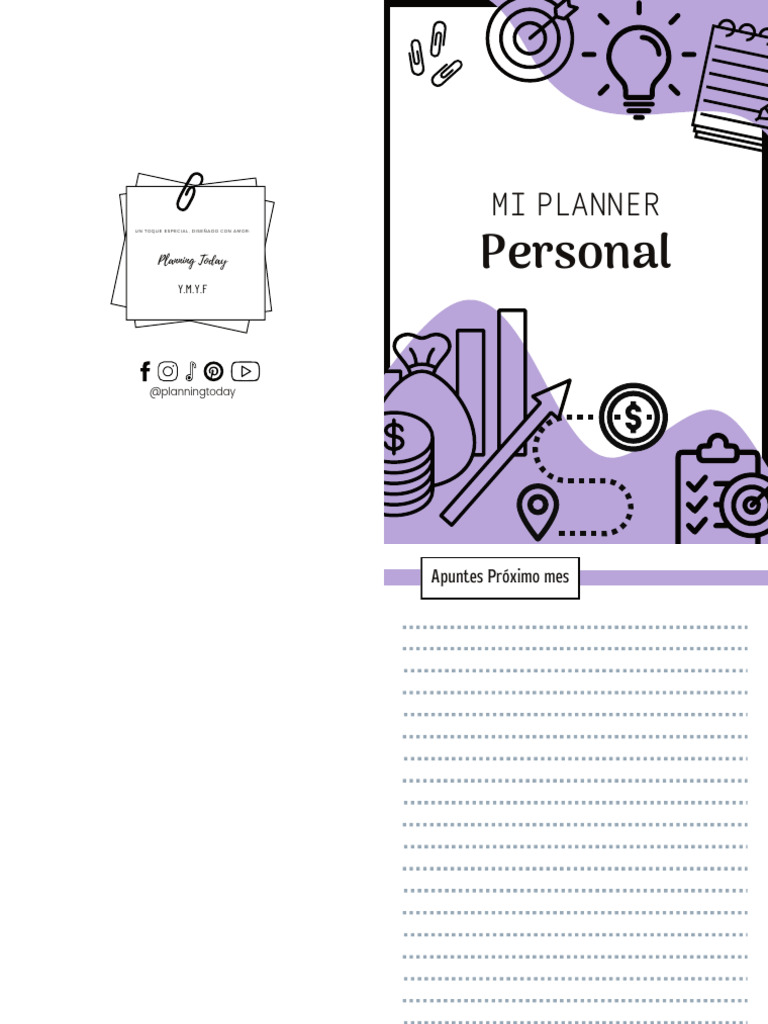 Planner Mensual - A5 Pequeño - LILA | PDF