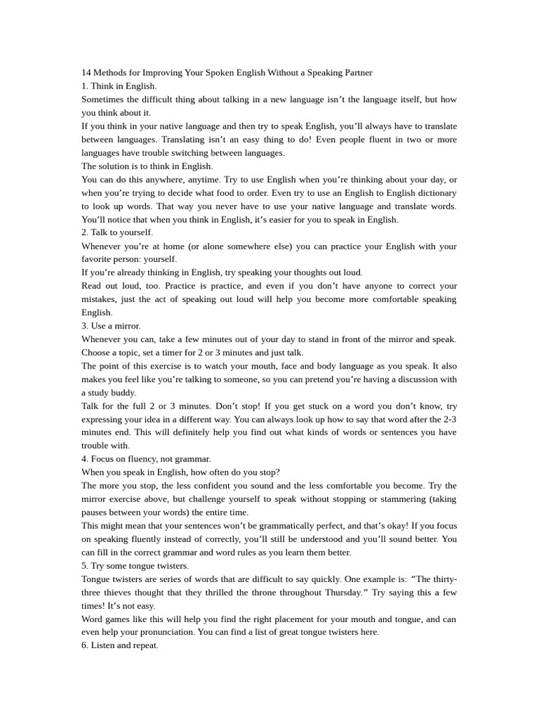 How To Speak Good English | PDF | Stress (Linguistics) | English Language