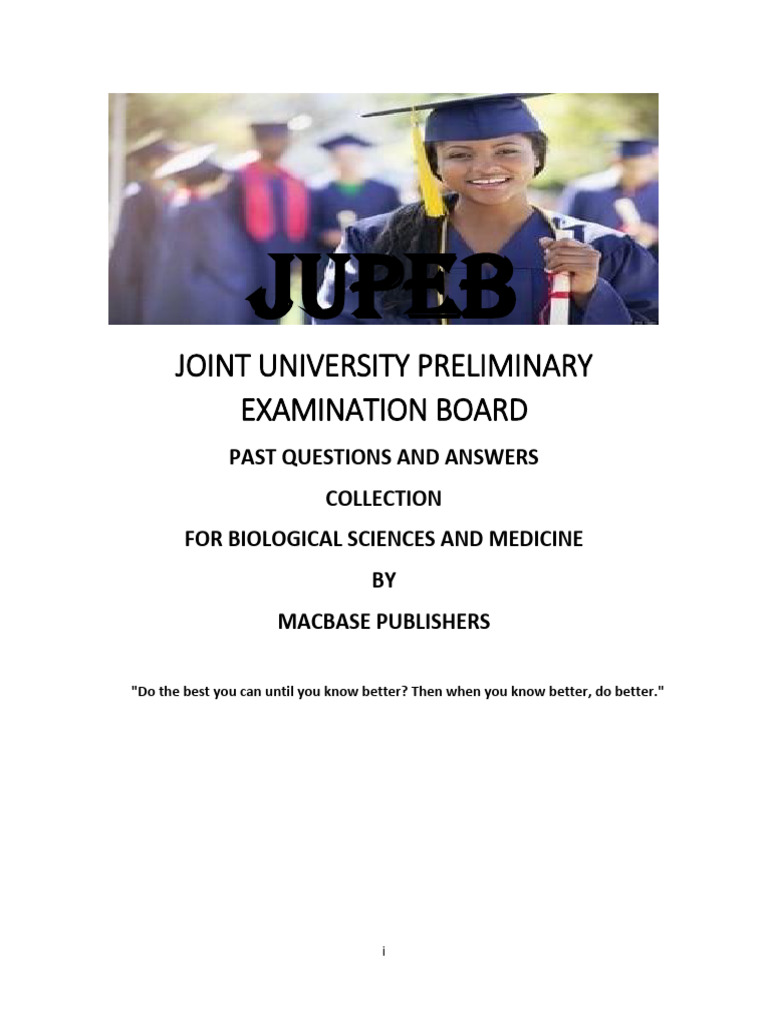 PRE PAGES For Medical Sciences Jupeb Past Question Feb | PDF | Physics ...