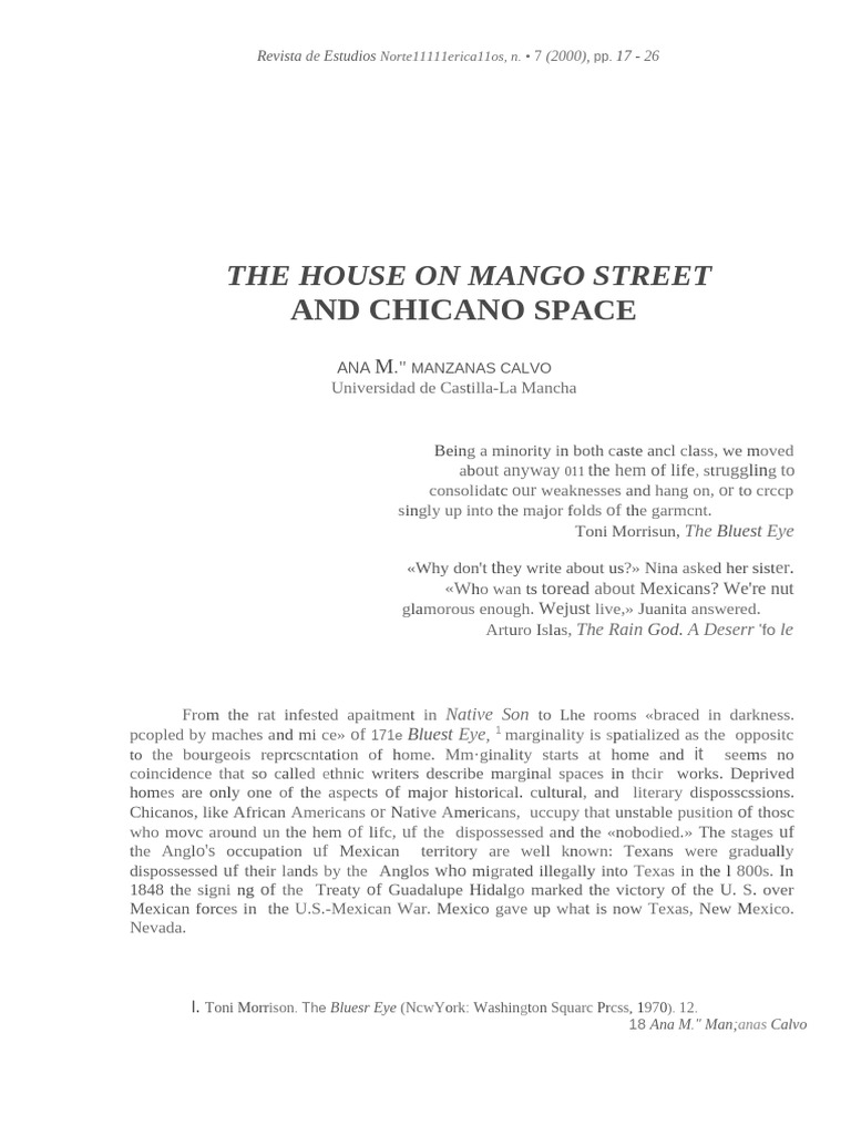 chicano space the house on mango street | PDF | Hispanic And Latino ...