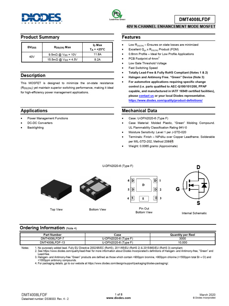 Diod S A0010038202 1-2543350 | PDF | Field Effect Transistor | Mosfet