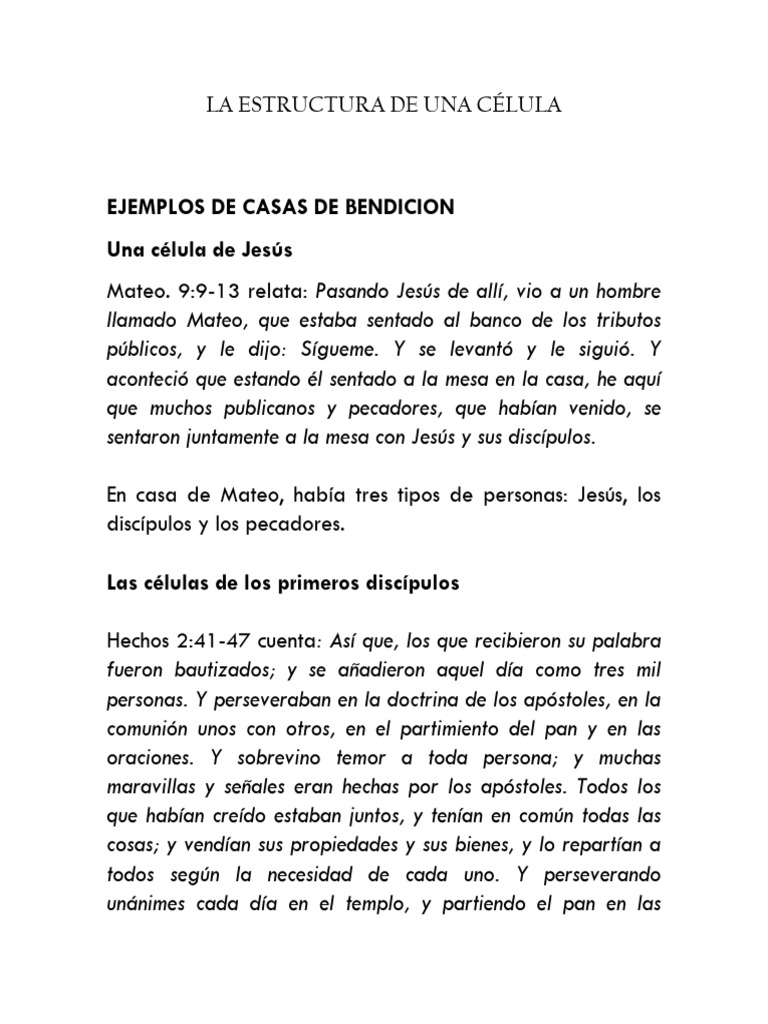 10.- LA ESTRUCTURA DE UNA C_LULA | PDF | Jesús | Evangelio de Mateo
