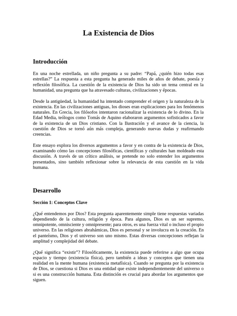 La Existencia de Dios | PDF | Dios | Existencia de dios