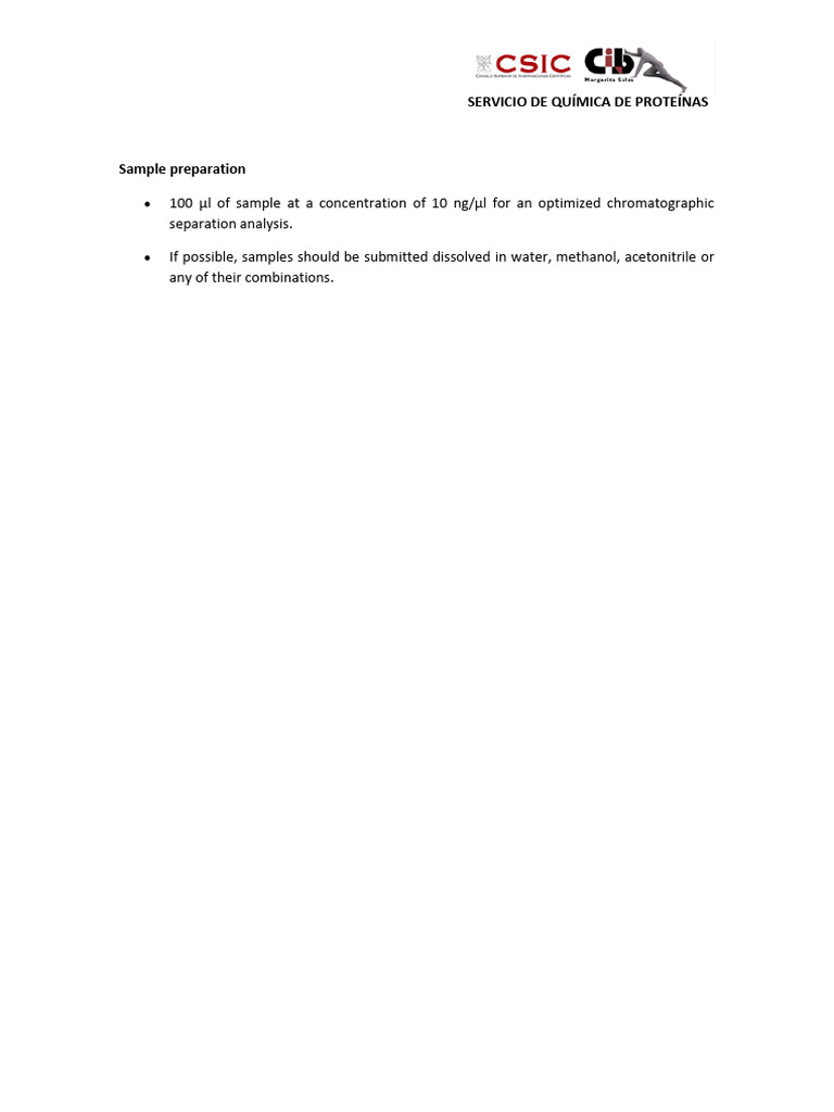 Sample Preparation LC-MS - 0 | PDF