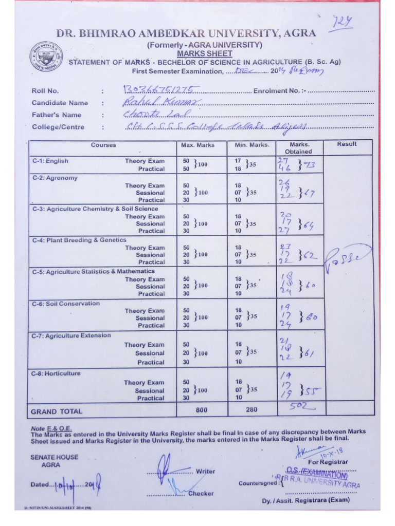 B.sc Ag 1th sem | PDF