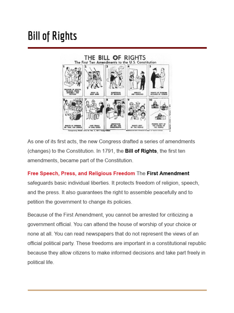 Understanding the Bill of Rights | PDF