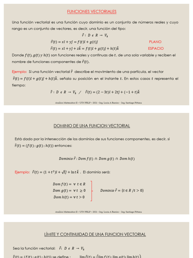 10 - Funciones Vectoriales PRACTICA | PDF | Vector Euclidiano | Velocidad