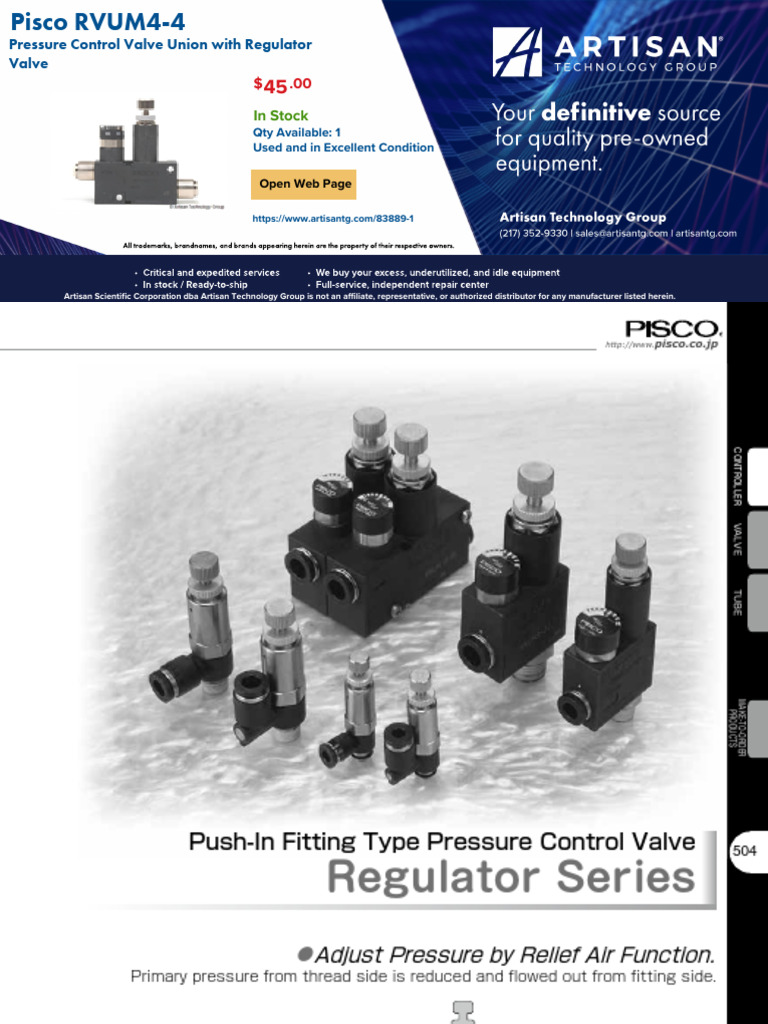 Pisco RVUM4 4 Datasheet 20195394747 | PDF | Valve | Screw