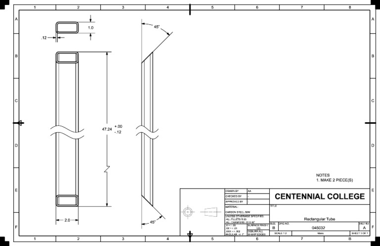 045032 a Dwg Rectangular Tube | PDF