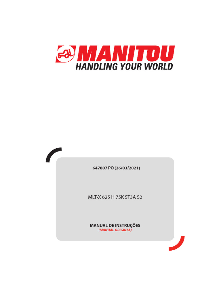 Manual de Instruções MLT-X 625 H 75K | PDF | Pneu | Trator