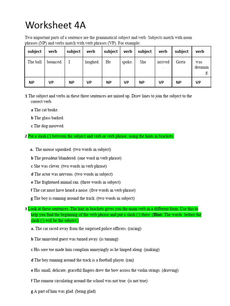 Grammar Practice for Students | PDF | Verb | Subject (Grammar)