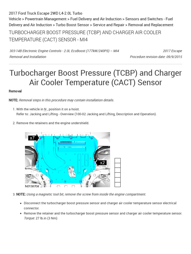 Turbocharger Boost Pressure (TCBP) and Charger Air Cooler Temperature ...