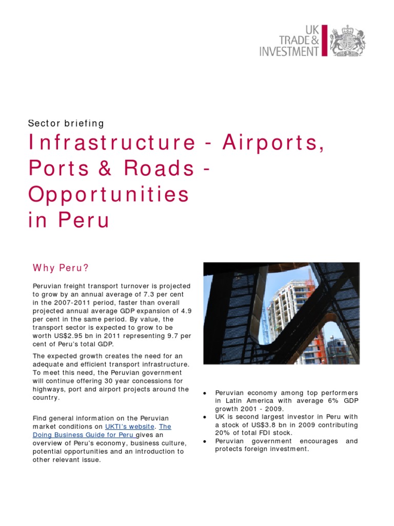Infrastructure - Airports, Ports & Roads Sectors in Peru | PDF | Rail ...