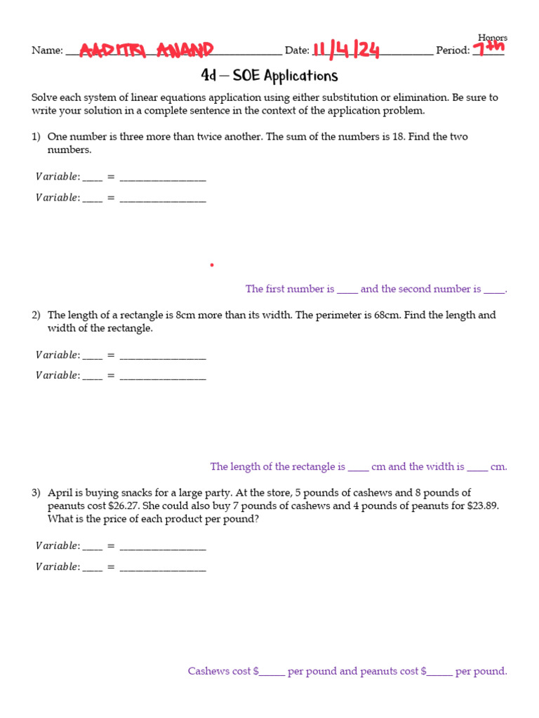 4d - SOE Applications Practice (Honors) | PDF | Candy