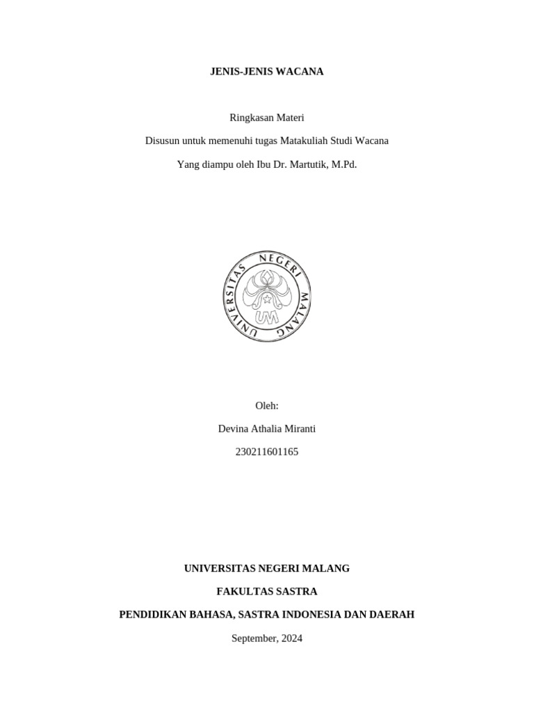 Jenis-Jenis Wacana | PDF