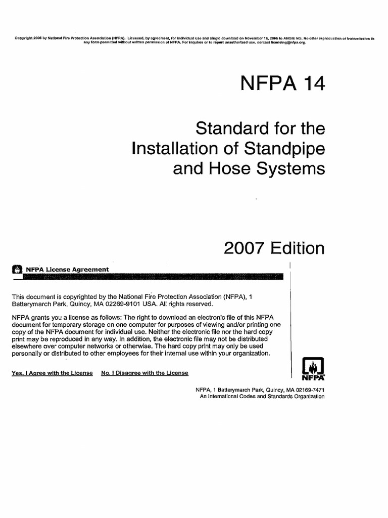 Nfpa 14 - 2007 | PDF