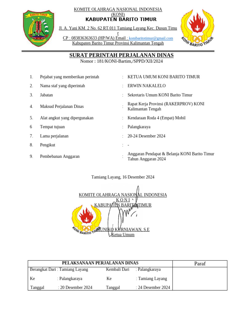 FORM SPPD Surat Permohonan Perjalanan Dinas | PDF